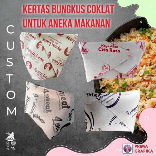 Jual CUSTOM Kertas Bungkus Nasgor Warteg Nasi Padang Catering Nasi ...