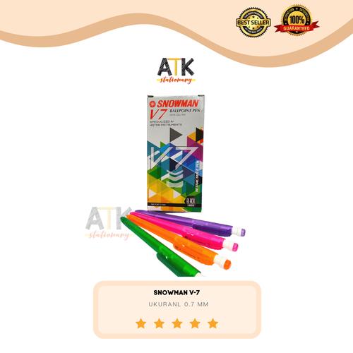 Jual Ballpoint Pulpen Snowman V-7, Pulpen Cetek V7 atk - Jakarta Utara ...