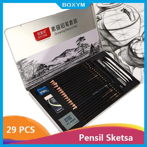 Jual NYONI Sketch Drawing Pencil 29 PCS Set/Pensil Lukis Sketsa Set Lengkap - Kab. Tangerang ...