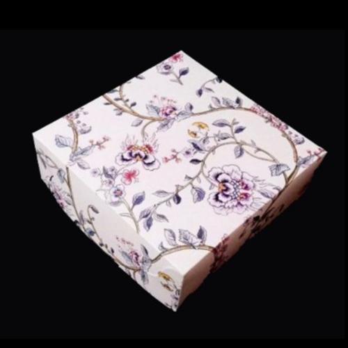 Jual box kue brownise motif bunga rambat kardus kotak bolu ukuran ...