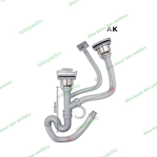 Jual Spare part kitchen sink 2 lubang + over flow komplit afur ...