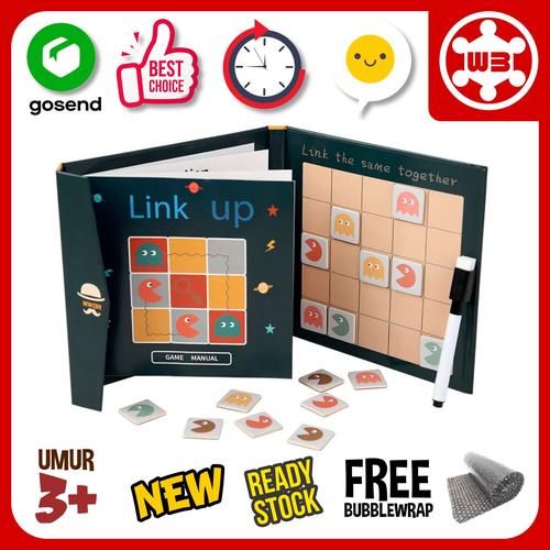 Jual Link up Connect Board Game include spidol eraser magnetic+token ...