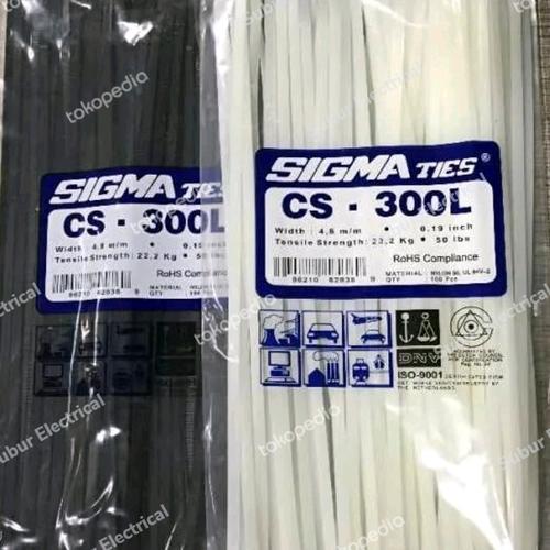 Jual kabel ties 30cm SIGMA CS-300L cable tie kabel tis putih/hitam ...