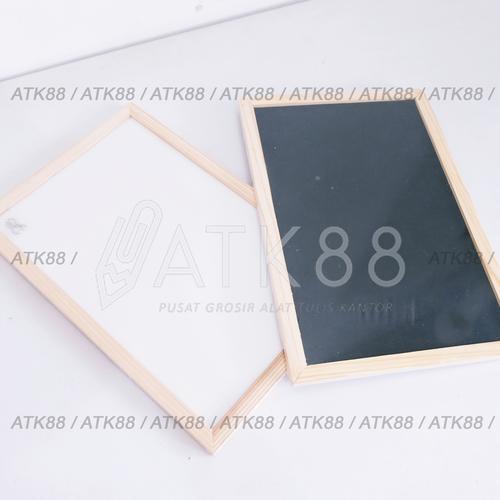 Jual Mini Blackboard + Whiteboard 20 x 30 cm 2 Muka - Premium Papan ...