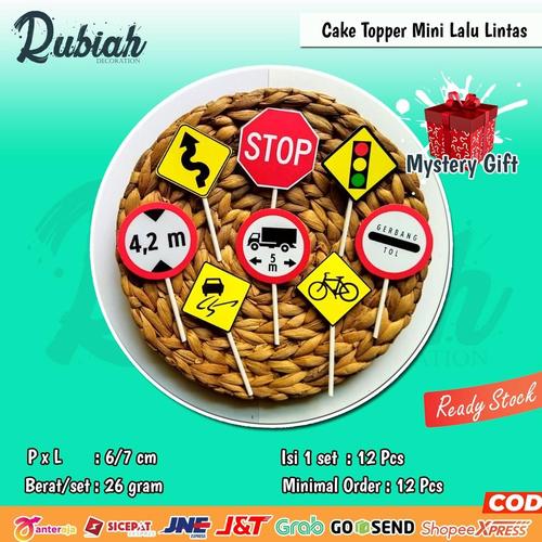 Jual Mini topper cake/ tusukan kue / hiasan kue rambu lalu lintas ...