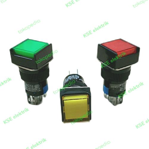 Jual push button 16mm (2no - 2nc) non lampu type SCPBSQ(kotak) - Hijau ...