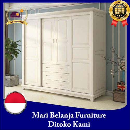 Jual Lemari Pakaian Almari Baju Anak 4 Pintu Kayu Jati Minimalis Duco ...