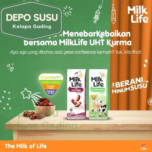 Jual Susu Milk Life 200ml Kurma / Lactose Free | Milklife UHT Bebas ...