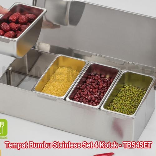 Jual Tempat Bumbu/Condiment Container Stainless Tebal Set 4 Pcs ...