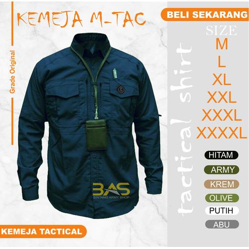 Promo kemeja tactical m tac original - biru nevi, L - Kab. Bandung ...