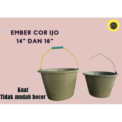 Jual Ember Plastik Hijau / Ember Cor / Ember Bangunan - 14" - Kab ...