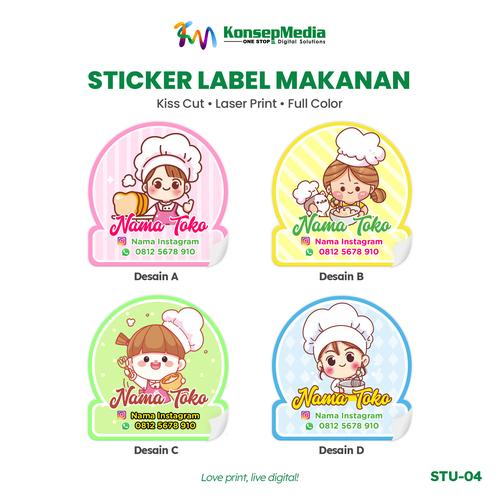 Jual Set Sticker Label Makanan | Stiker Toples Kue Premium | STU-04 ...