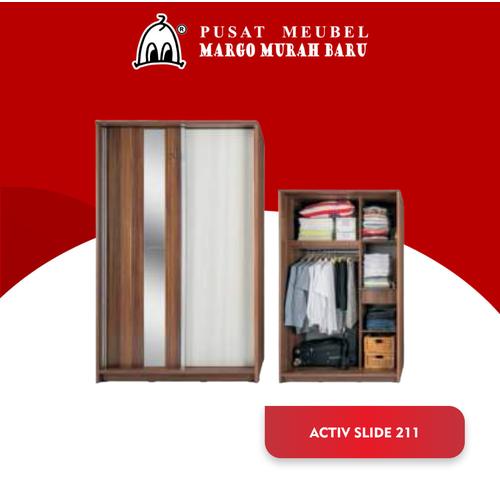 Jual Lemari Pakaian 2 Pintu Sliding Kaca Aktiv Slide 211 - Kab. Sukoharjo - Meubel Margo Murah ...