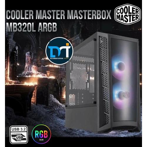Promo Cooler Master Masterbox MB320L ARGB - Tempered Glass m-ATX Gaming ...