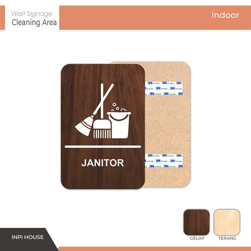 Jual janitor door signage - papan penanda pintu - janitor - Putih - Kab ...