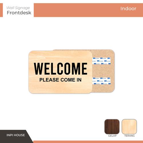 Jual signage welcome - papan tanda selamat datang - wall sign - Coklat ...