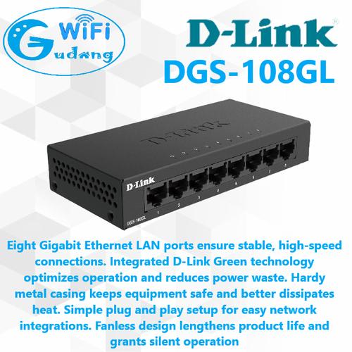 Jual D-Link DGS-108GL 8 Port Gigabit Metal Unmanaged Desktop Switch ...