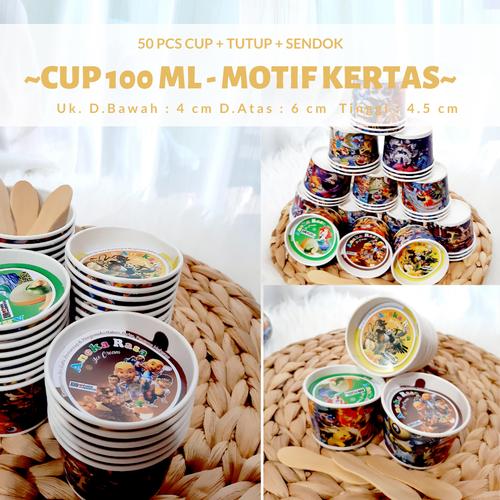 Jual CUP PAPER ES KRIM / CUP ICE CREAM KERTAS WARNA POLOS / CUP ES KRIM ...