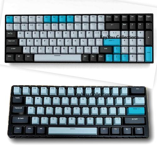 Jual Grey & Blue PBT Keycaps not GMK clone striker hammerhead navy ...