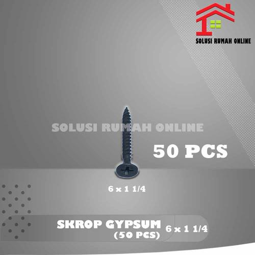 Jual Skrup Gypsum Baja Hitam 6 x 1 – 2 (50pcs) / Baut Sekrup Kayu ...