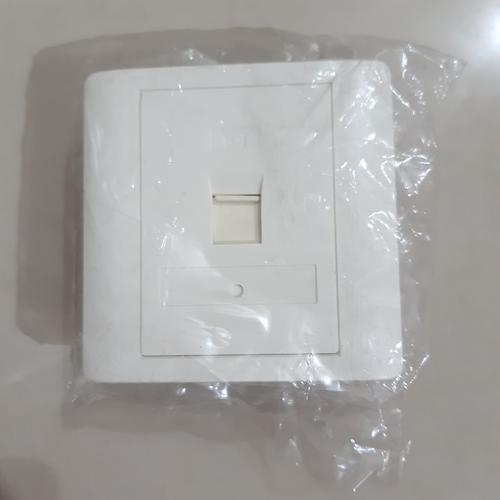 Jual wall face plate lan socket modular rj45 sambungan kabel single ...