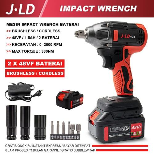 Jual bor baterai buka baut impact wrench JLD 48V 2 baterai - battery 1 ...