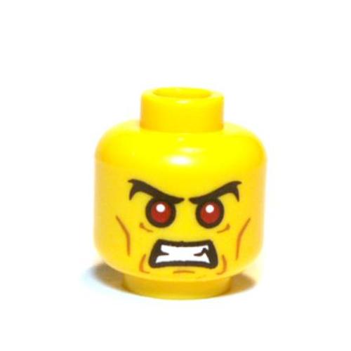 Jual LEGO Minifigure Head Red Eyes with Black Bushy Eyebrows (Evil ...