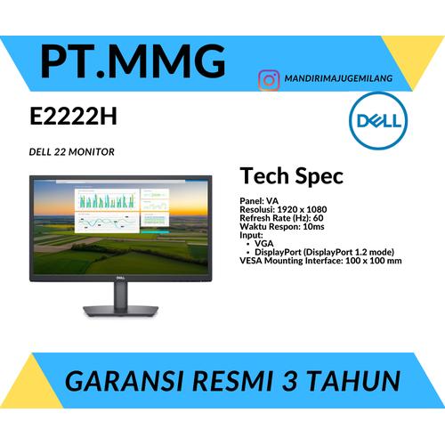 Jual Monitor LED Dell E2222H 21,5" FHD 60Hz VGA DP resmi - E2222HS ...