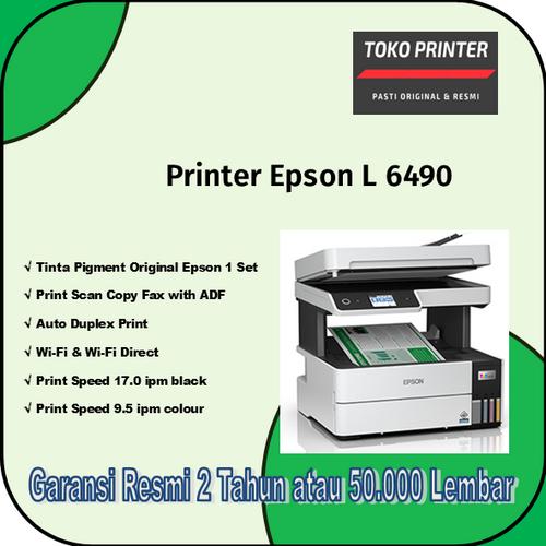 Jual Printer Epson EcoTank L6490 L 6490 A4 Print Scan Copy - Tinta ...