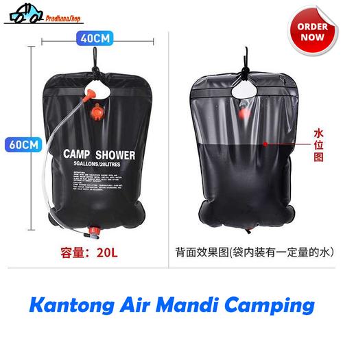 Jual Camping Camp Shower Bag Tas Tandon Kantong Air Shower Alat Mandi Kemah Lipat Portable 20L ...