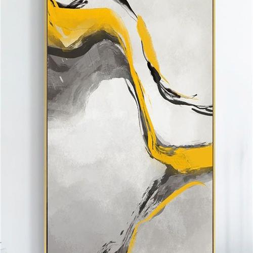 Jual lukisan abstrak modern art dekorasi dinding modern yellow elegan ...