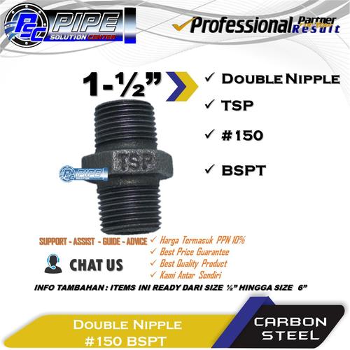 Jual DOUBLE NIPPLE PIPE PIPA BESI HITAM DRAT BSPT 1/2" 3/4" 1" 1-1/4" - 1-1/2", Hitam - Kab ...