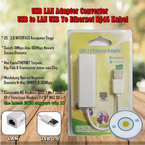 Jual USB TO LAN CABLE CONVERTER EXTERNAL / ETHERNET / CONVERTER ...