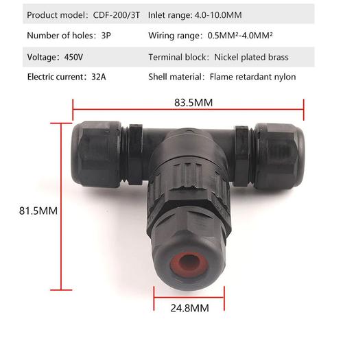 Jual Junction Box Connector IP68 konektor Kabel Waterproof 3 pin 3 Ways ...