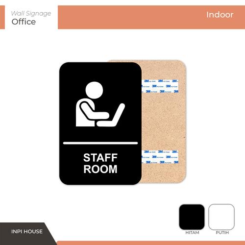 Jual staff room - wall sign - papan tanda pintu kantor - Putih - Kab ...