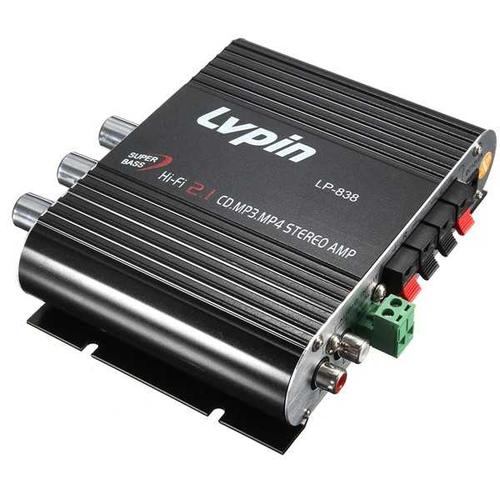 Jual Audio Amplifier Mini HiFi Stereo Amplifier Treble Bass Booster 12V ...