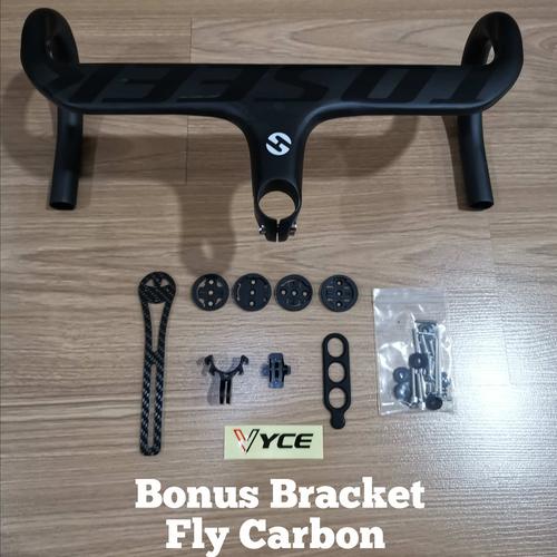 Jual Handlebar TOSEEK Integrated Carbon Stang Roadbike + Bracket Fly ...