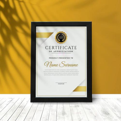 Jual BINGKAI SERTIFIKAT PIAGAM MOTIF MINIMALIS WARNA HITAM PUTIH ...