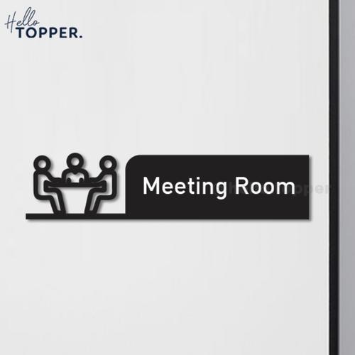 Jual Sign Akrilik Meeting Room Acrylic Signage Hollow UV Print - Hitam ...