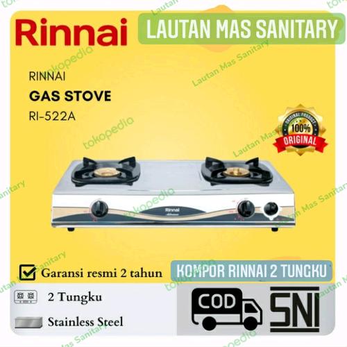 Jual Rinnai RI 522A kompor gas (dua tungku) gransi resmi - Jakarta ...