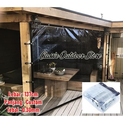 Jual Tirai Plastik Bening Custom / Krei Transparan PVC Outdoor Meteran ...