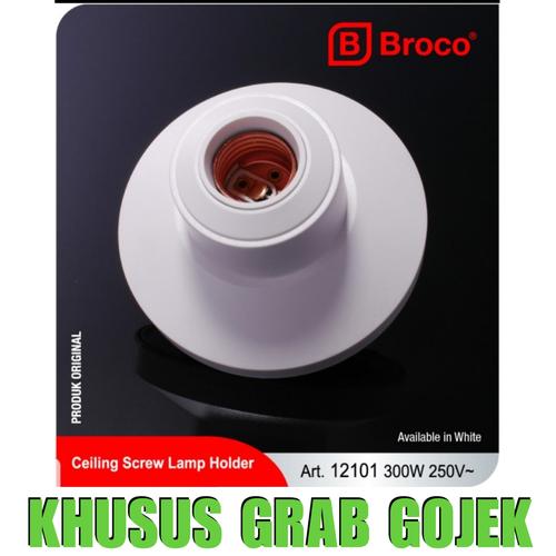 Jual BROCO LUX FITTING PLAFON 12101 PUTIH E27 FITING LAMPU BULAT BESAR ...