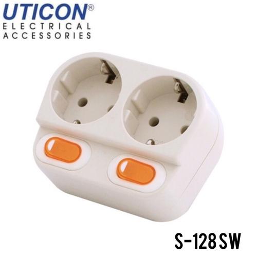 Jual UTICON S-128 SW Stop Kontak Arde 2 Lubang Saklar ON OFF Original ...