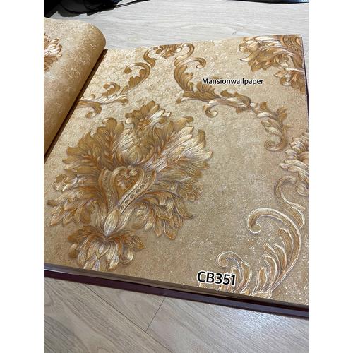 Jual Wallpaper Dinding Emas Gold Klasik Kembang Murah Elegan - 351 ...