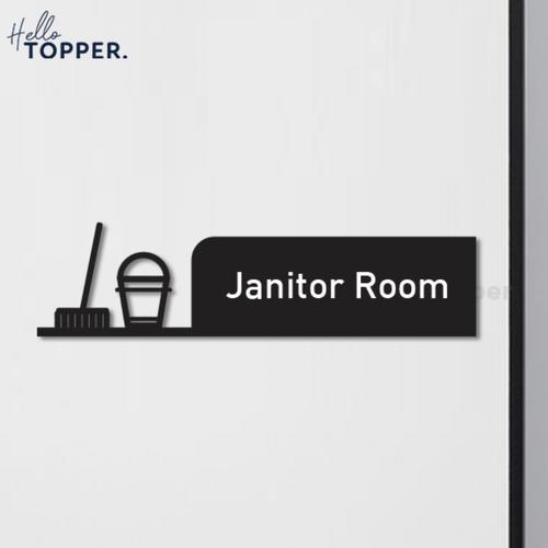 Jual Sign Akrilik Janitor Room Acrylic Signage Hollow UV Print - Hitam ...