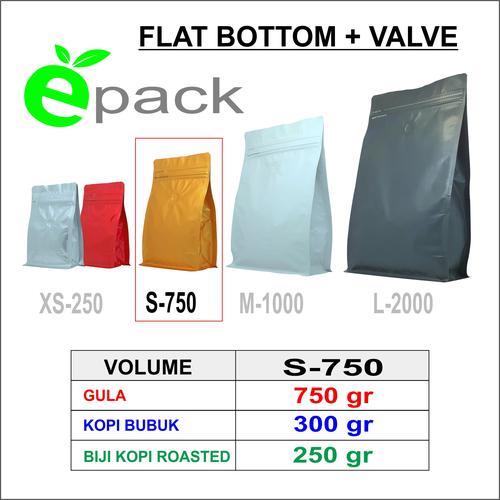 Jual KEMASAN KOPI 250 GRAM FLAT BOTTOM VALVE S-750 KPACK SUPER COFFEE ...