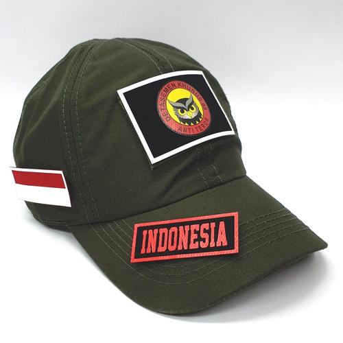 Jual Logo DENSUS 88 Topi Tactical Army BONUS FREE 3 Emblem Patch Velkro ...