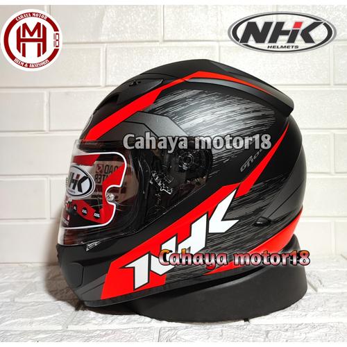 Jual Helm nhk gp 1000 AXION black orange hitam orange full face - Kota ...
