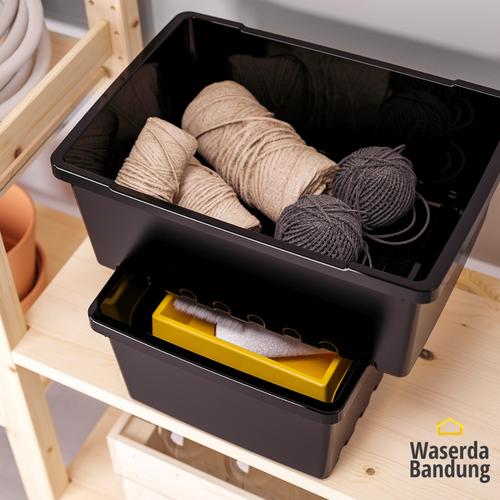 Jual Kotak Penyimpanan Storage Box Serbaguna Tanpa Tutup Hitam - Kota ...