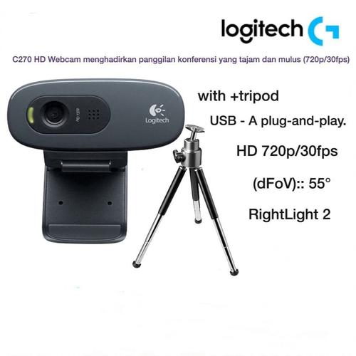 Jual Logitech Webcam C270 HD 720p Original with microphone Kamera ...